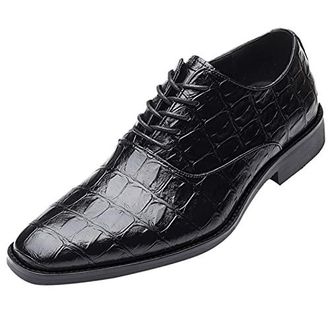Generic Chaussures en cuir synth&eacute;tique pour homme, coupe large, chaussures habill&eacute;es pour homme, chaussures formelles &agrave; lacets, chaussures tendance et polyval