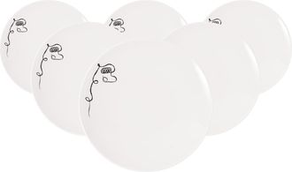 Villeroy & Boch Statement Lines Frühstücks-/ Dessertteller XMAS 6er Set, Weiß-Schwarz, Spülmaschinenfest, Mikrowellensicher, Teller, Essteller, Porzellan, Geschirr, P