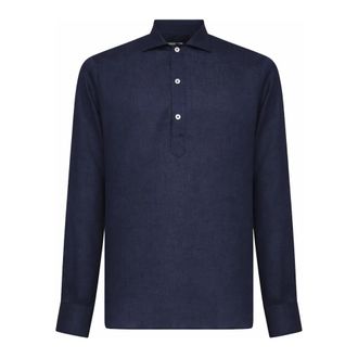 Tagliatore Dustin Langarmhemd - - Shirts - Herren - Blau - L