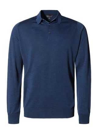 John Smedley Herren Pullover blau unifarben