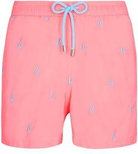 Arthur Short de Bain Homme Brodé Bateau - Ultra léger & Séchage Rapide - Filet intérieur - Polyester Recyclé - Rose - Taille XL