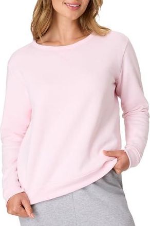 Hanes Womens V-Notch Pullover Fleece Sweatshirt, Pale Pink, M