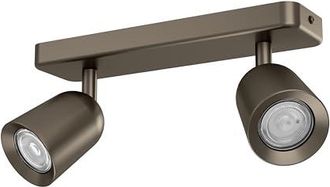 Eglo Deckenlampe 2-flammig Camaldoli, Deckenstrahler mit flexiblen 3 Strahlern, Spot Deckenleuchte aus Stahl in Bronze, GU10 Fassung