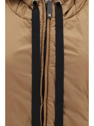 Max Mara Womens Hooded Padded Vest Caramel Outer: Polyamide Puffer Jackets