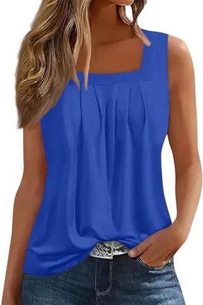 Generic Debardeur Femme Chic et &eacute;l&eacute;gant Chemisier sans Manche D&eacute;bardeur Crop Top Ete Haut Chic et Elegant Caraco Vetement Femme Tee Shirt sans Manche Fluide A