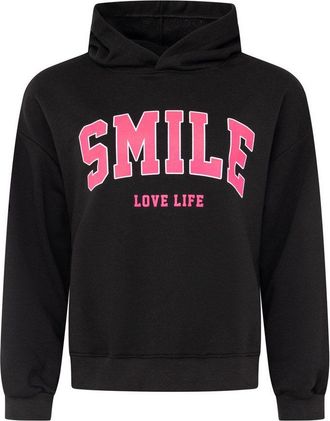 Zwillingsherz Hoodie Smile Kapuze, lange &Auml;rmel, elastische B&uuml;ndchen, gro&szlig;er Neon-Print
