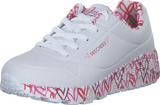 Skechers M&auml;dchen Uno Lite Lovely Luv Sneaker, White Synthetic Red Pink Trim, 37.5 EU
