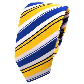 TigerTie &eacute;troit cravate en jaune bleu blanc noir ray&eacute; - Tie
