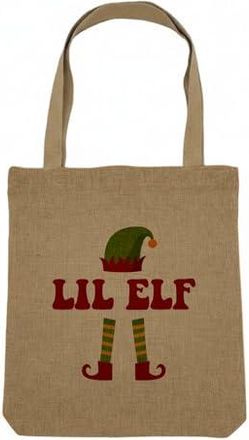 Fabulous Sac Shopping Tote Bag Aspect Lin - Lil Elf Christmas Reindeer Winter Elf Gift Santa Claus - Sac de Courses Toile Epaisse 360g Beige Naturel Cabas Port