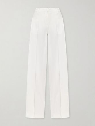 Stella McCartney Pantalon Large En Satin - Cr&egrave;me