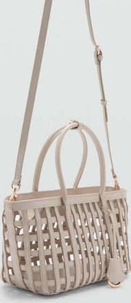 Mango Sac port&eacute; main tress&eacute; blanc cass&eacute; - Femme - Taille unique - MANGO