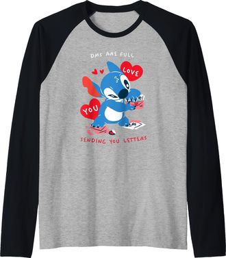 Disney Stitch Valentines Day DMs Full, Sending You Letters Raglan