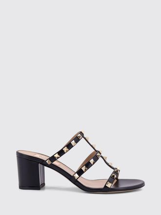 Valentino Garavani Mules Rockstud en cuir avec clous et talon moyen