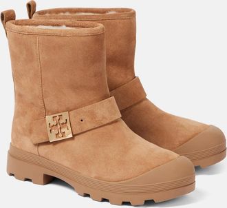 Tory Burch Plateau-Ankle Boots Mellow aus Veloursleder