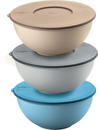 Guzzini Kitchen Active Design, EVERYWHERE Set 3 Schüsseln mit Deckel -, Ø16 x h20,5 cm - 29260252, Sortiert