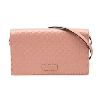 Gucci Pre-owned Portefeuille &agrave; cha&icirc;ne en cuir gaufr&eacute; - Femme - Pre-owned - Rose - Taille: ONE Size