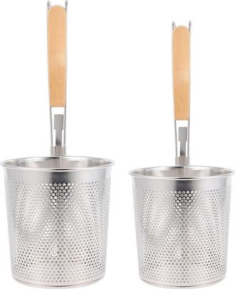BESTONZON 2st Pulverzaun Sieb Nudellöffel Nudelskimmer Frittierkorb Schöpfkelle Nudeltopf Nudelkorb Aus Mesh Nudeleinsatz Aus Edelstahl Mesh-spinne Filterlöffel