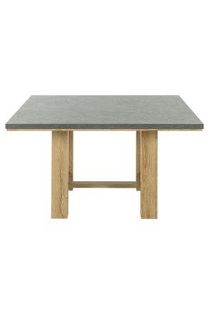 MID.YOU Mid.you Esstisch Broceliande, Eiche, Grau, Holzwerkstoff, Buche, teilmassiv, Holzoptik, rechteckig, eckig, 140x77x140 cm, Pefc, DIN EN ISO 14001, DIN 