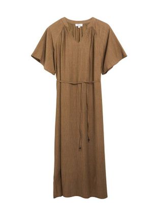 s.Oliver Midikleid Kleid Strukturiertes Viskosemix-Kleid im Relaxed Fit
