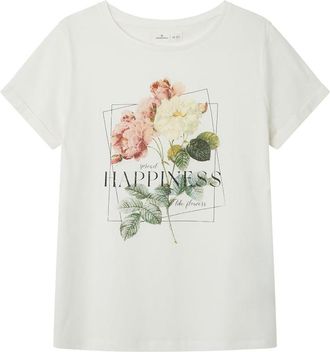 Springfield Damen Camisetademangacortaconestampado T-Shirt mit Blumengrafik, Karamell A, XS