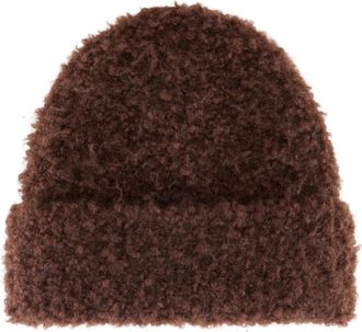 Tom Tailor Damen 1048652 Beanie M&uuml;tze mit Umschlag, 39062-Dark Pecan Brown Melange, OneSize