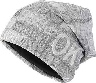 ZLYC Coton Slouch Léger Jersey Bonnet pour Hommes(Lettre imprimée.)
