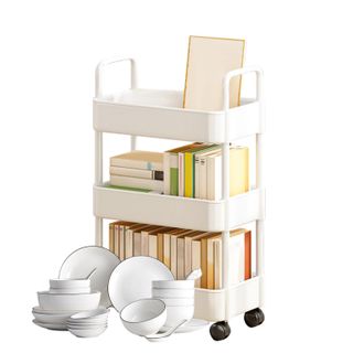 Generic Mehrzweck-Lagerauto - Roll-Organizer mit 3/4 Ebenen und Griff | Praktische Regalautos auf R&auml;dern, K&uuml;chen mit einem Auto, mobiles Haushaltsauto f&uuml;r B&uuml;r