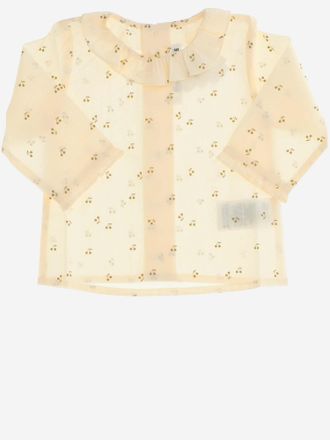 BONPOINT Girls Cotton Shirt Peganiti Ivory Blouses And