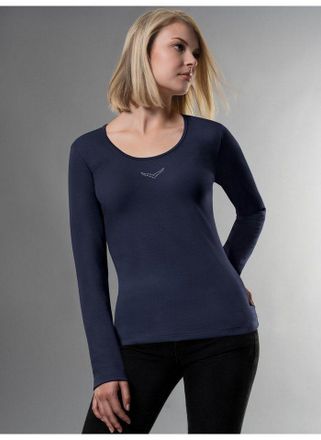 Trigema Longsleeve TRIGEMA Langarmshirt mit Kristallsteinen (1-tlg)