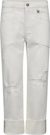 Mos Mosh MOS Mosh, Femme, Jeans, Blanc, Taille: W27 Cropped Jeans