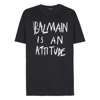 Balmain Homme, Tops, Noir, Taille: L T-shirt Attitude