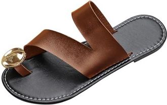 Generic K Chaussures de sport pour femme - Semelle plate - Bout rond - Sandales respirantes - Confortables et l&eacute;g&egrave;res - Pour les vacances &agrave; la plage en plein 