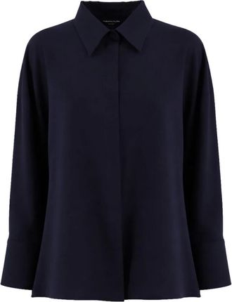 Fabiana Filippi Femme, Blouses et Chemises, Bleu, Taille: 36 FR Chemise &agrave; manches longues