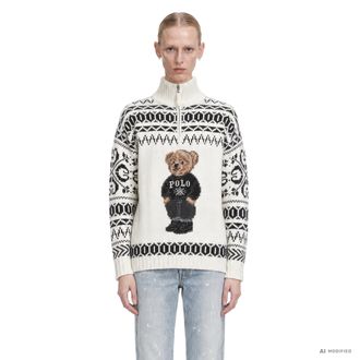 Ralph Lauren Ski Polo Bear Quarter-Zip Sweater
