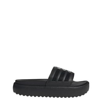adidas Womens Adilette Platform Slide Sandal, Black/Black/Black, 7
