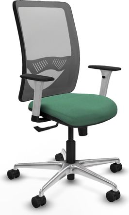 Piqueras y Crespo Home Office Stuhl Zulema mit wei&szlig;en und schwarzen Armlehnen, h&ouml;henverstellbare Lendenwirbelst&uuml;tze, ausgestattet mit Sincro 3 Positionen und Schneidesc