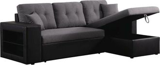 Habitat et Jardin Habitat Et Jardin - Canap&eacute; dangle convertible/r&eacute;versible Axel - 3 places - Noir/Gris