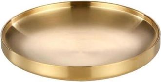 Generic Élégant plateau rond double couche en or, pour servir et présenter des friandises lors dévénements (19 cm)