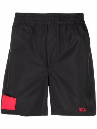 424 Joggingshorts mit Patch-Detail - Schwarz
