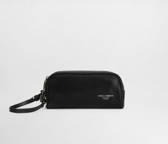 Dolce & Gabbana Tempesta Calfskin Necessaire - Mann Brieftaschen Und Clutches Schwarz Onesize