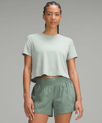 lululemon T-Shirt ultra l&eacute;ger longueur taille pour Femmes - Gris/Pastel - Taille 14