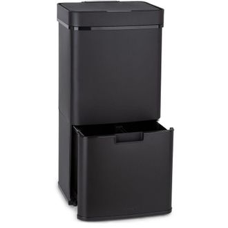 Klarstein Klarstein - Royal Trash Matte Black Sensor-Mülleimer 72 Liter Edelstahl