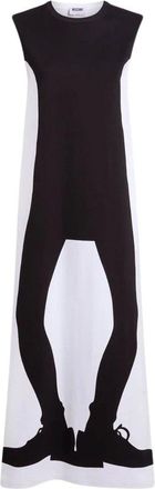 Moschino Femme, Robes, Blanc, Taille: 42 FR Robe imprim&eacute;e en coton &eacute;pais