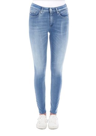 Replay Damen Jeans Luzien Skinny-Fit Hyperflex White Shades mit Stretch, Light Blue 010 (Blau), 32W / 28L