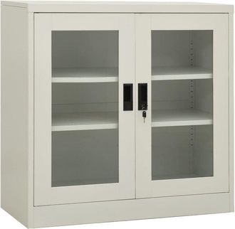 vidaXL Büroschrank Hellgrau 90x40x90 cm Stahl - Vidaxl