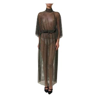 Dolce & Gabbana Rollkragen-Maxikleid - - Dresses - Damen - Schwarzk - XS