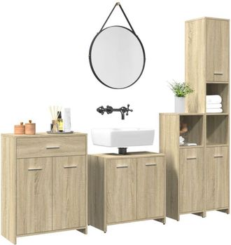 vidaXL Vidaxl - Ensemble de meubles de salle de bain 4 pcs chêne sonoma