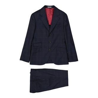 Brunello Cucinelli Homme, Costumes, Bleu, Taille: S Costume en Laine Cachemire