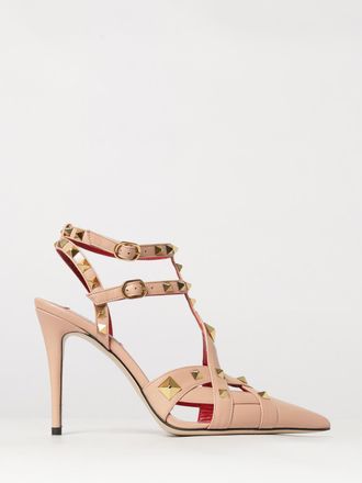 Valentino Garavani Escarpins Studdy T-strap en cuir de ch&egrave;vre &agrave; talon aiguille