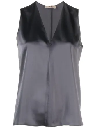 Blanca Vita d&eacute;bardeur en satin &agrave; col v - Gris